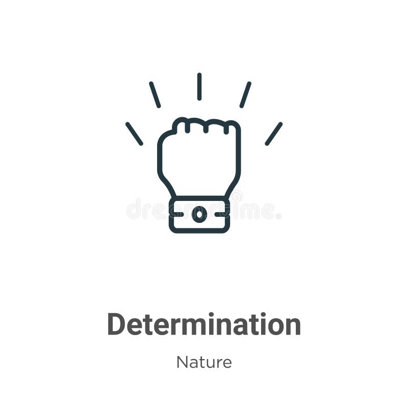 Determination Outline Vector Icon. Thin Line Black Determination Icon ...