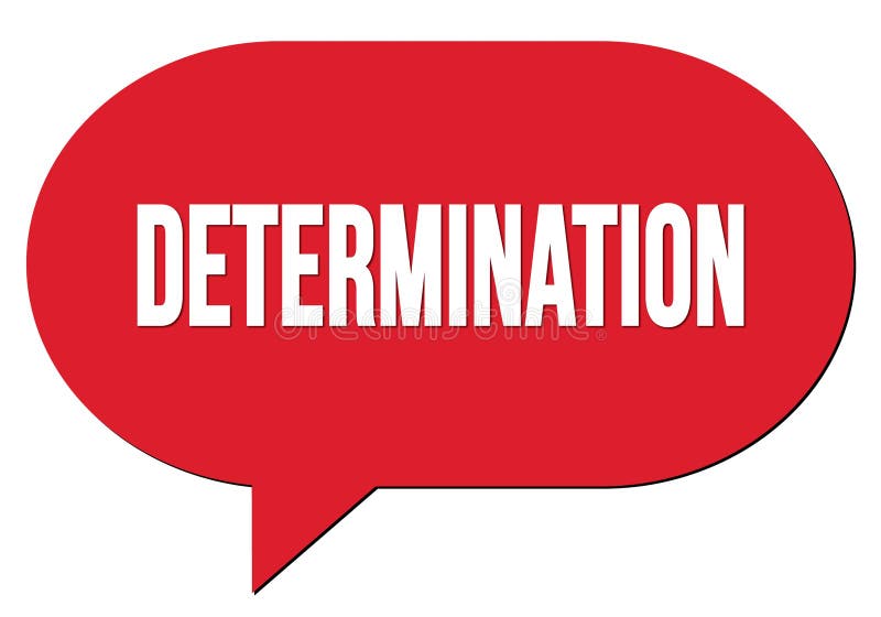 DETERMINATION Text Written on Blue Vintage Round Stamp Stock ...