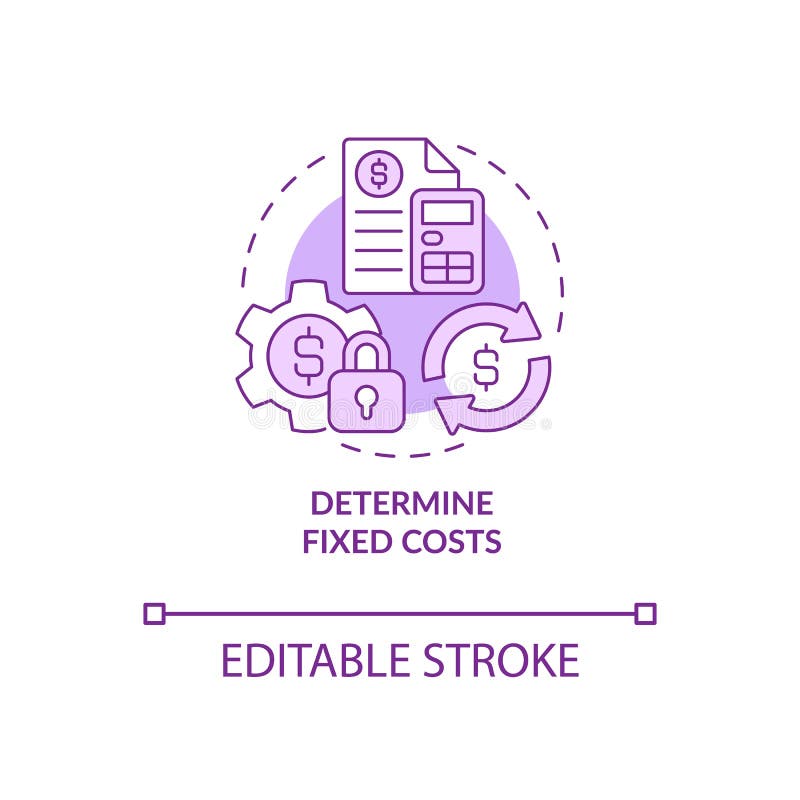 Determine Fixed Costs Purple Concept Icon Stock Vector - Illustration ... Determine Fixed Costs Purple Concept Icon Stock Vector - Illustration ...