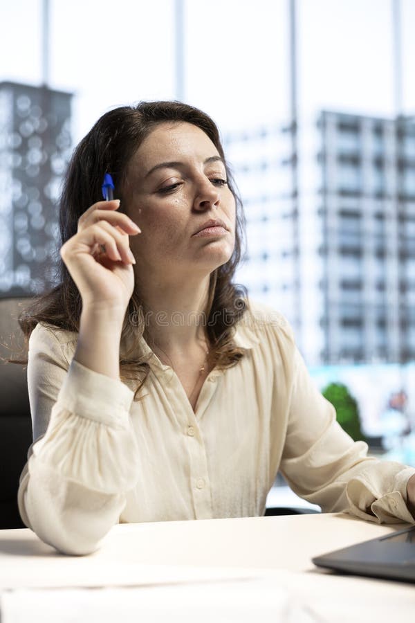 Determined Ambitious Leader Evaluating Staff Performance Metrics Stock ...