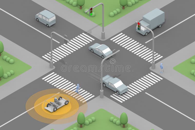 Determined Automatically. the Traffic Light is Red so it Stops. Drive ...