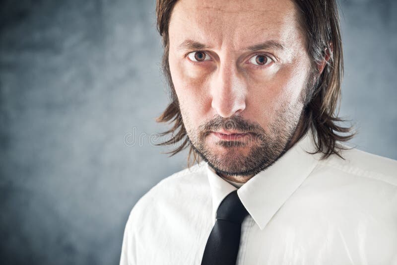 Determined Businessman Portrait with Copy Space Stock Image - Image of ...