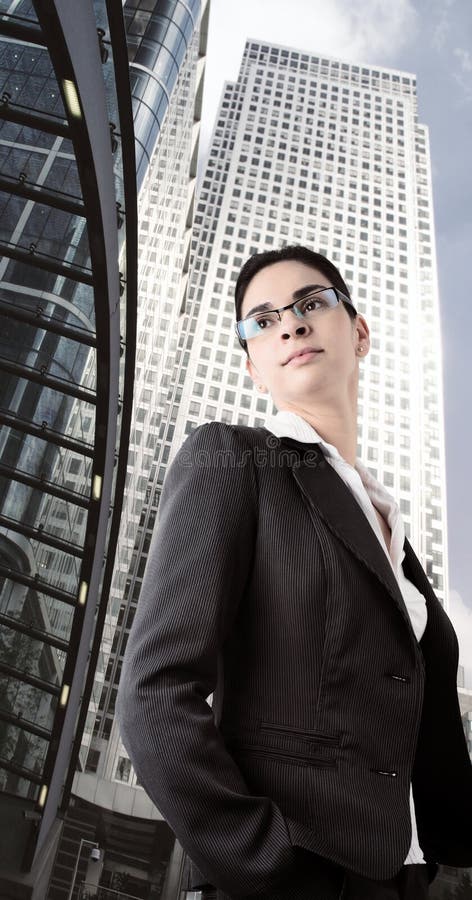 Determined businesswoman stock image. Image of lady, skyscraper - 1947961