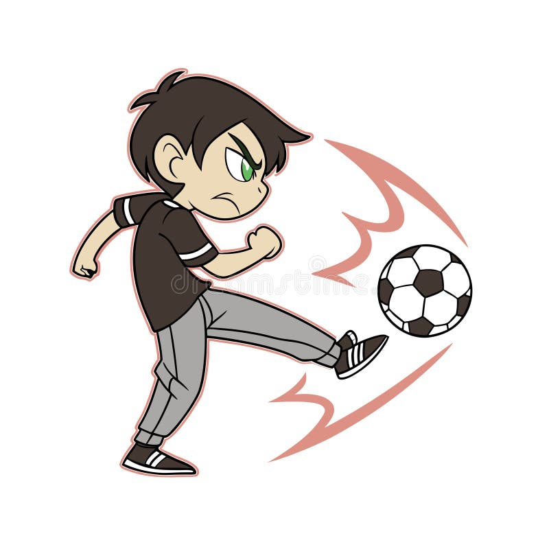 Determined Cartoon Boy Aiming for Success Stock Illustration ...