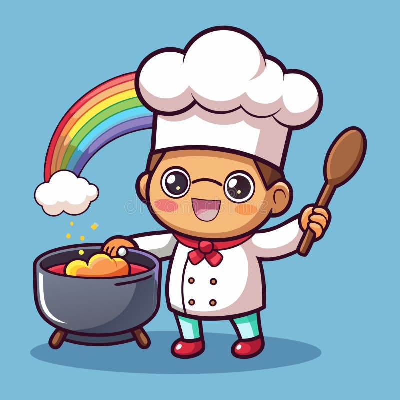 A Determined Chibi Chef Character with a Furrowed Brow Exudes Focus ...