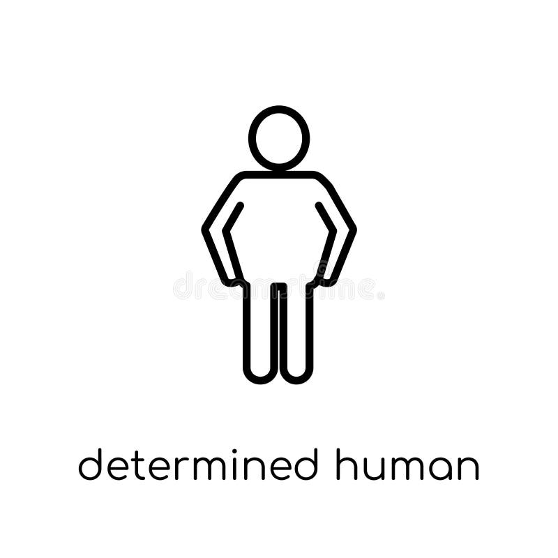 Determined Human Vector Icon on White Background. Flat Vector ...
