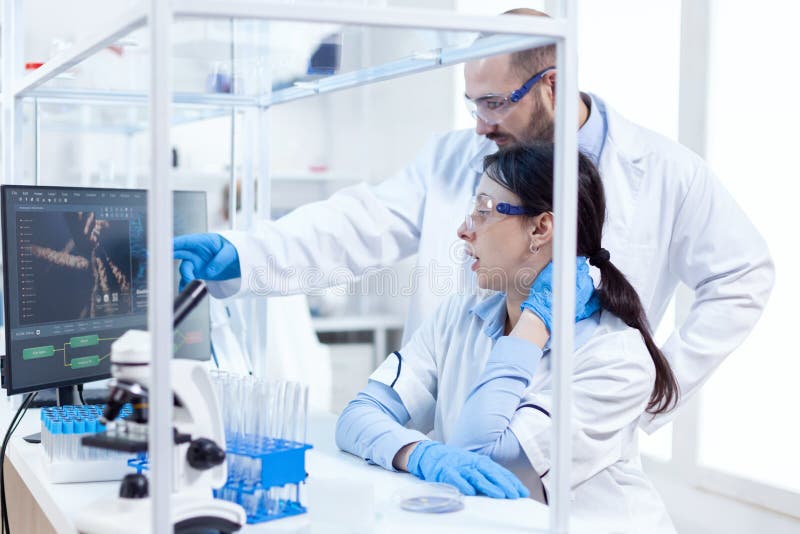 Determined Professional Scientists Wearing Uniform Stock Image - Image ...