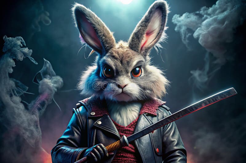 A Determined Rabbit Samurai Sharp Focus and Dramatic Depth of Field ...