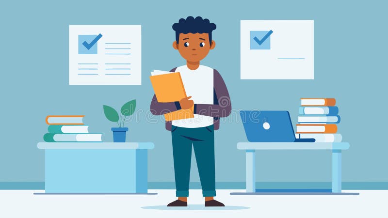 A Determined Student Stands at the Front of the Line at the Financial ...