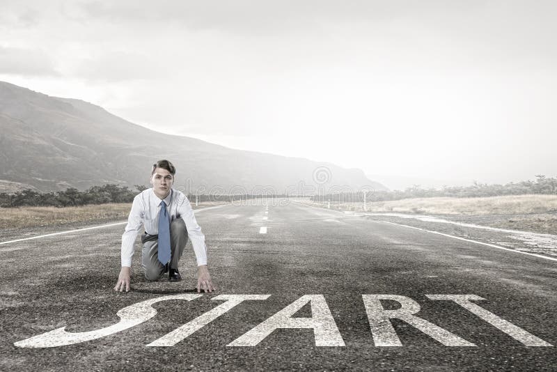 He is Determined To Start Now . Mixed Media Stock Image - Image of ...