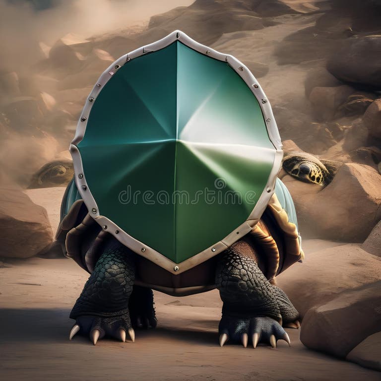 A Determined Turtle with a Shield, Leading a Group of Superhero Animals ...