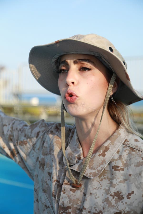 Determined Woman Soldier on Duty Stock Image - Image of protection ...