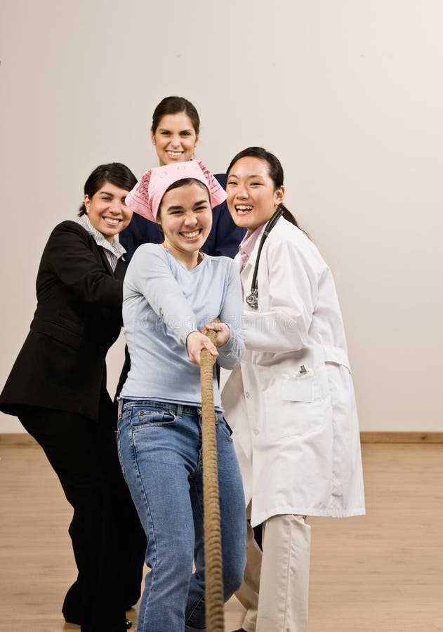 Determined Women Pulling Rope Stock Photo - Image of race, game: 7150330
