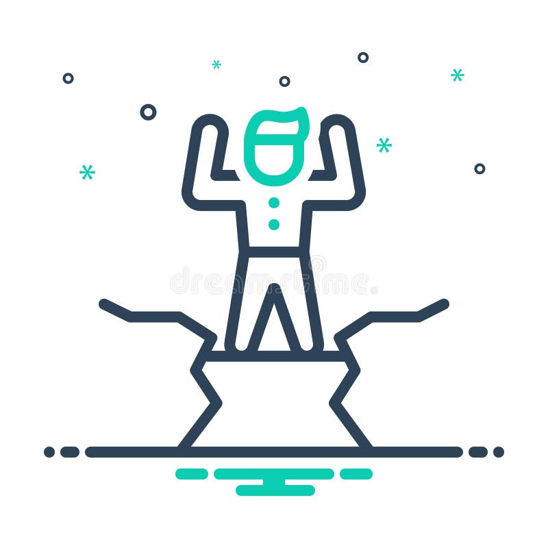 Mix Icon for Determining, Confidence and Courage Stock Vector ...