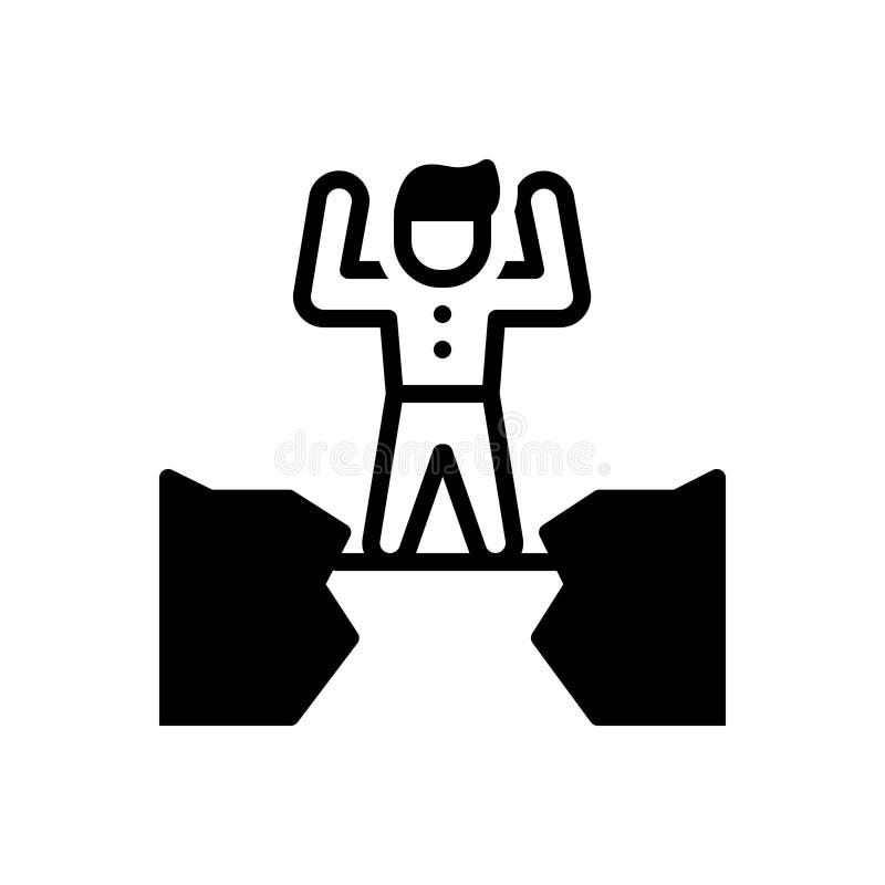 Black Solid Icon for Determining, Confidence and Challenge Stock Vector ...