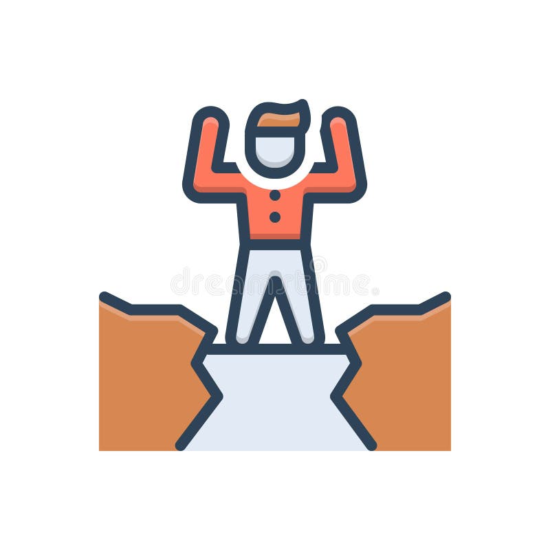 Color Illustration Icon for Determining, Confidence and Challenge Stock ...