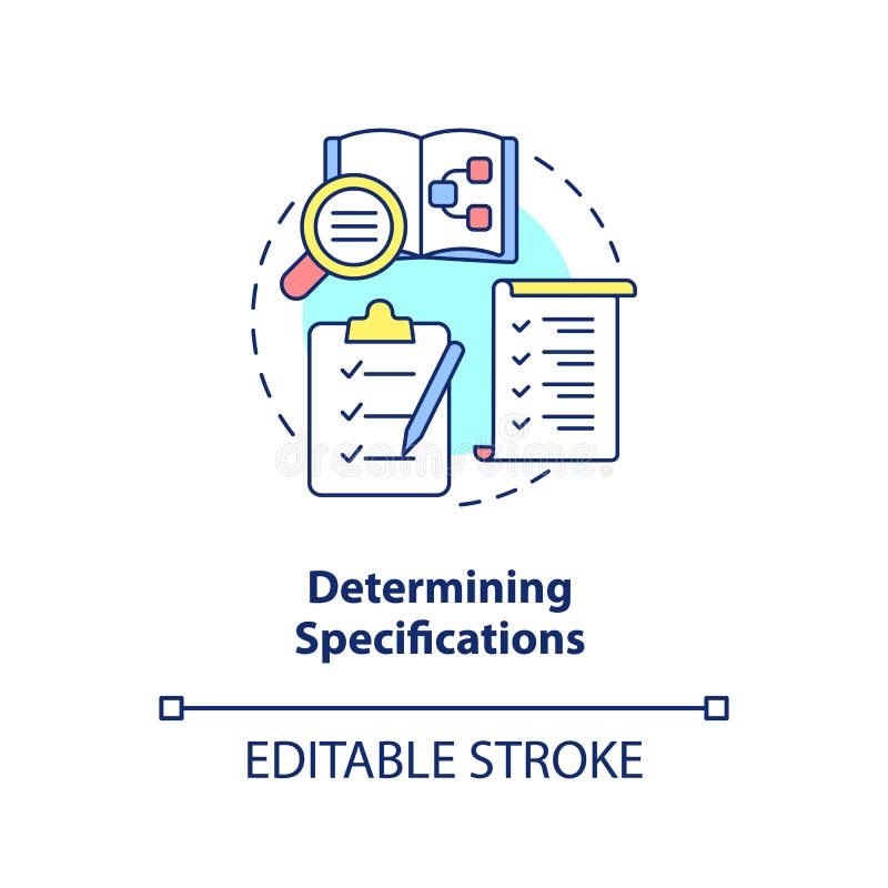 Determining Specifications Concept Icon Stock Vector - Illustration of ...
