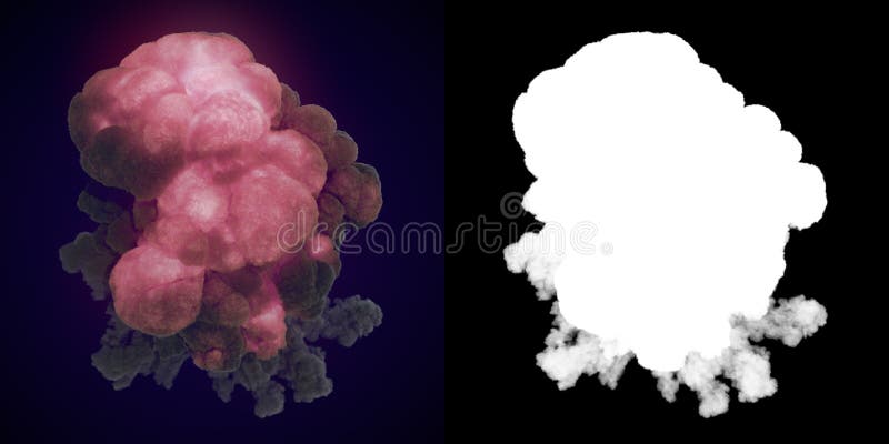 Detonation with Fire and Chemical Smoke. 3d Render Illustration with ...