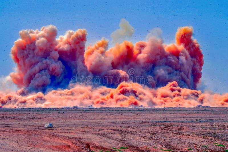 Rock Particle and Dust Clouds after the Blasting Stock Photo - Image of ...