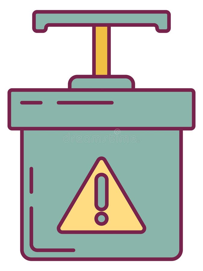 Detonator Line Icon. Dynamite Explosive Launcher Device Stock Vector ...