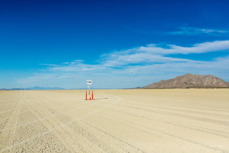 Detour Sign on the Playa in the Black Rock Desert Stock Photo - Image ...