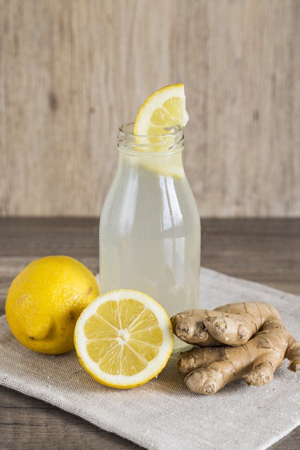 Detox Lemon and Ginger Drink in a Jar Stock Photo - Image of fruit ...