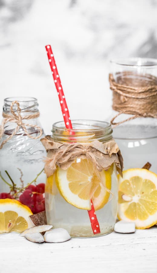 Detox Summer Drink with Fruit Stock Photo - Image of iced, fruit: 93553676