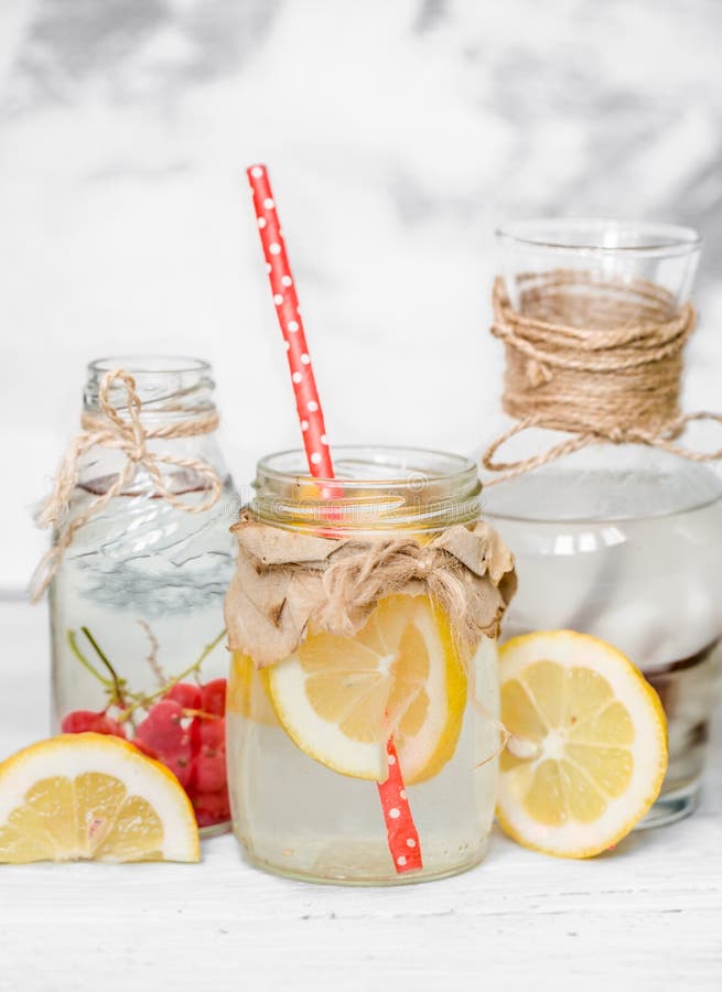 Detox Summer Drink with Fruit Stock Photo - Image of detox, citrus ...