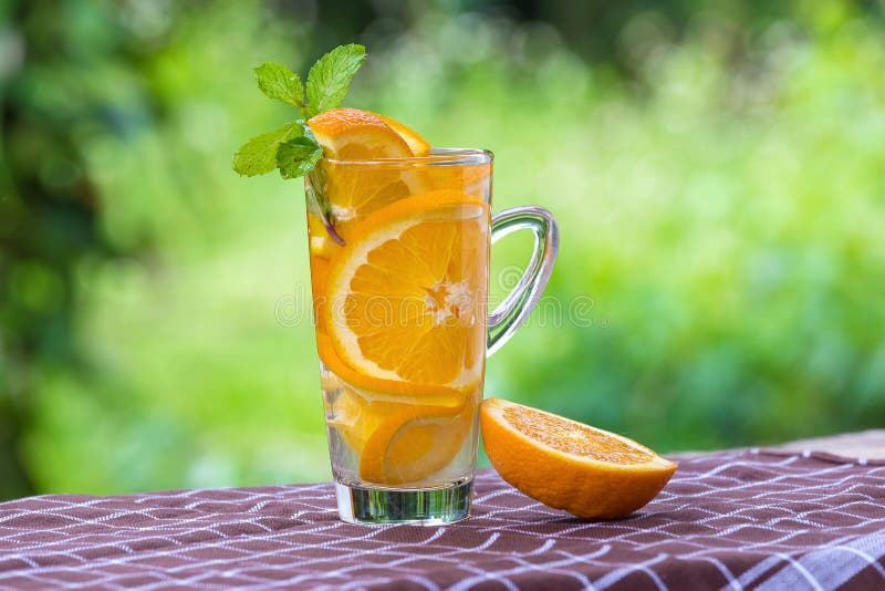 Detox Water with orange. stock image. Image of lime, detox - 79001065