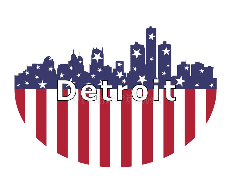Detroit City and USA Flag stock vector. Illustration of national ...