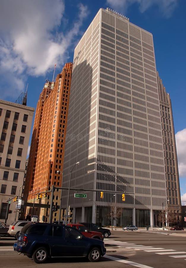 Historic Buildings in Detroit Downtown Stock Image - Image of capital ...