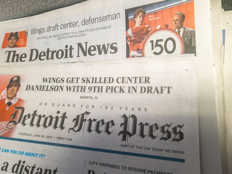 Detroit Freee Press Newspaper Editorial Photo - Image of print, paper ...