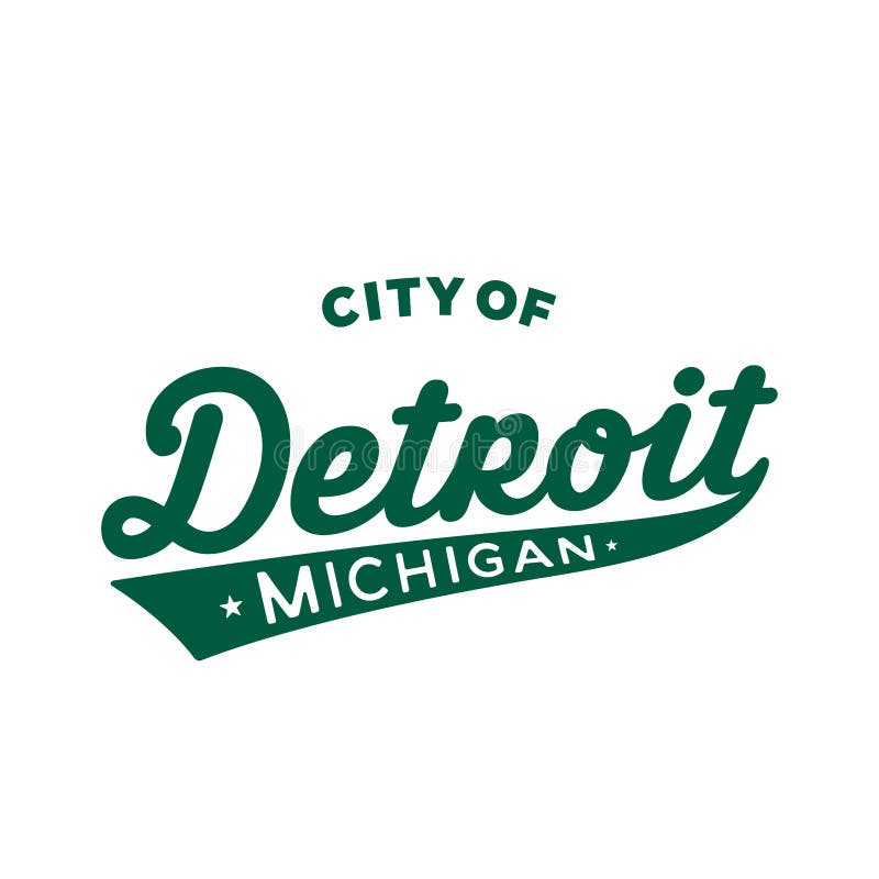 City of Detroit Lettering Design. Detroit, Michigan Typography Design ...