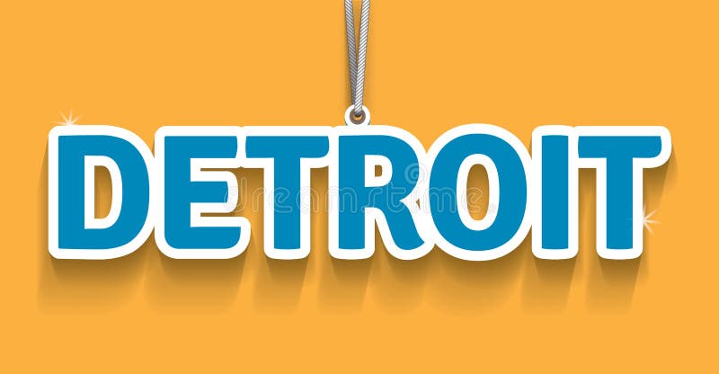 Detroit hanging sign. stock vector. Illustration of design - 72327899