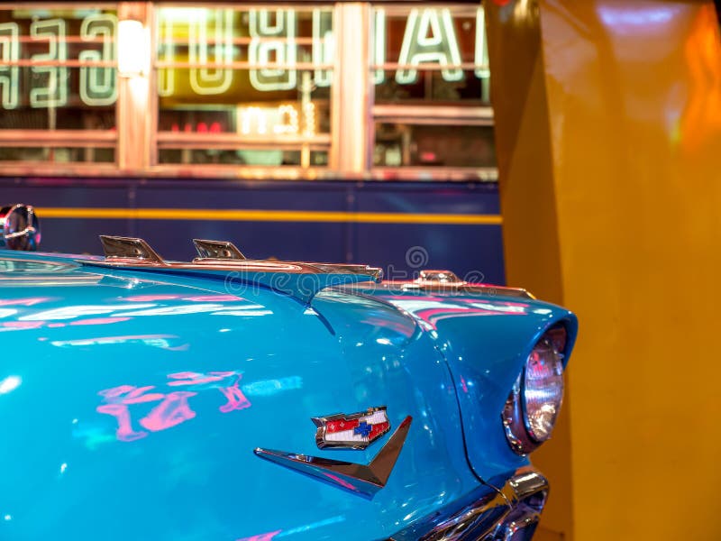 Detroit, MI - October 10 2021: Old Blue Cadillac Car Editorial ...