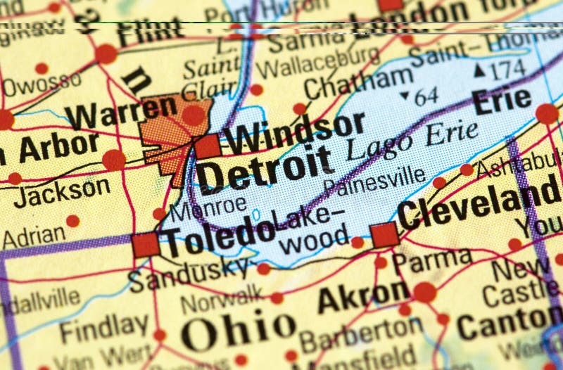 Mapa de Detroit Michigan foto de stock. Imagem de cidade - 5033726