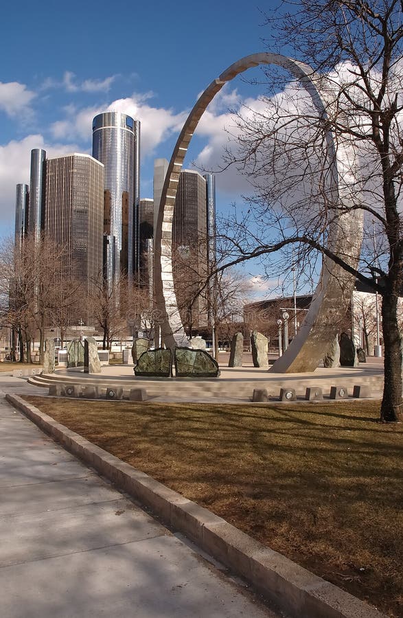 Detroit Ren Center stock photo. Image of buildings, downtown - 9031856