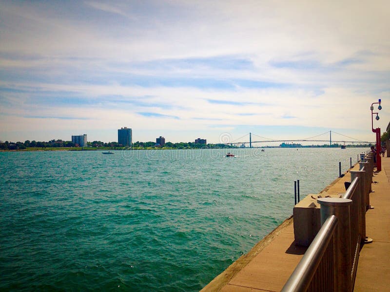 Detroit River stock image. Image of water, river, light - 57583189