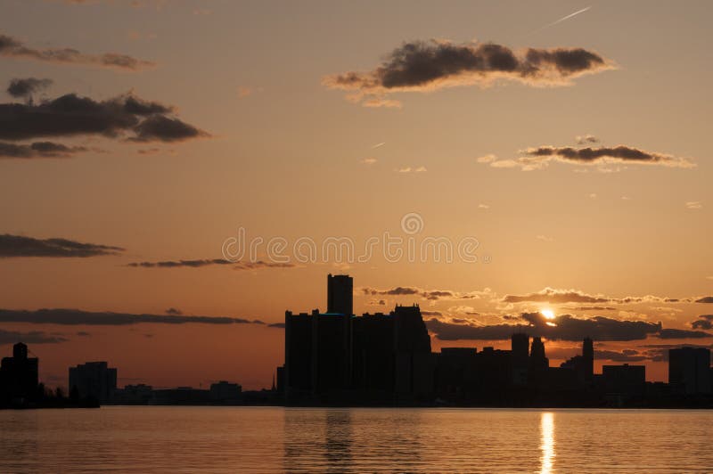 Detroit Skyline stock image. Image of lake, destination - 43709435