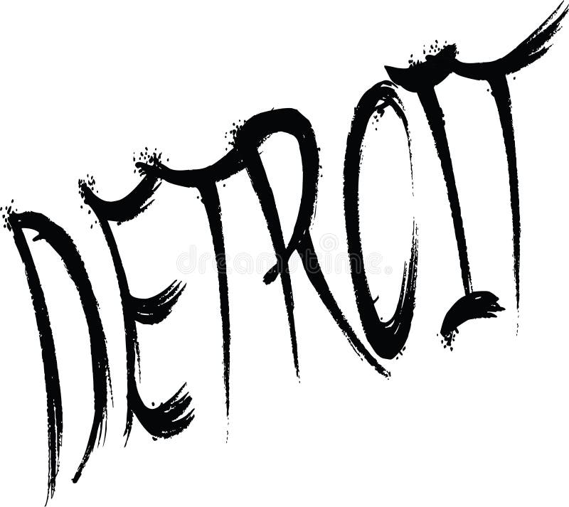 Detroit Text Sign Illustration Stock Vector - Illustration of american ...