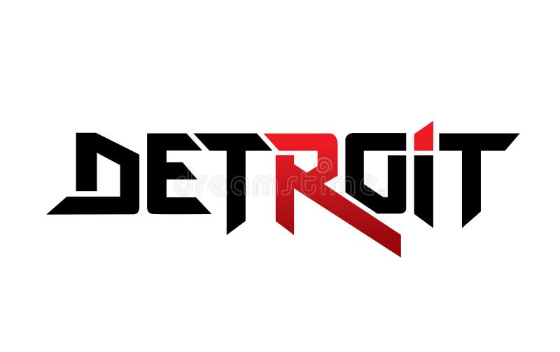 Detroit Typography Design Vector Stock Illustration - Illustration of ...
