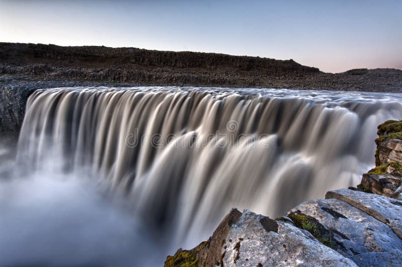 Full Moon Over Waterfall stock image. Image of midnight - 6790773