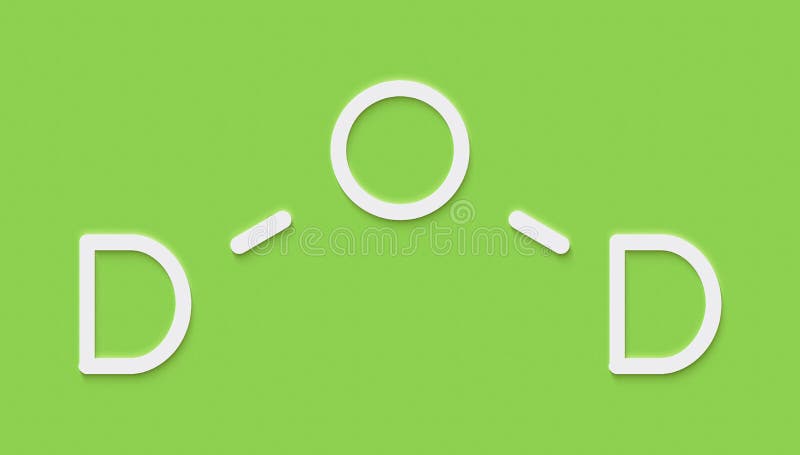 Deuterium Oxide (heavy Water) Molecule. 3D Rendering Stock Illustration ...
