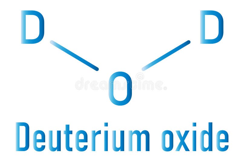 Deuterium Oxide or Heavy Water Molecule. Skeletal Formula Stock Vector ...
