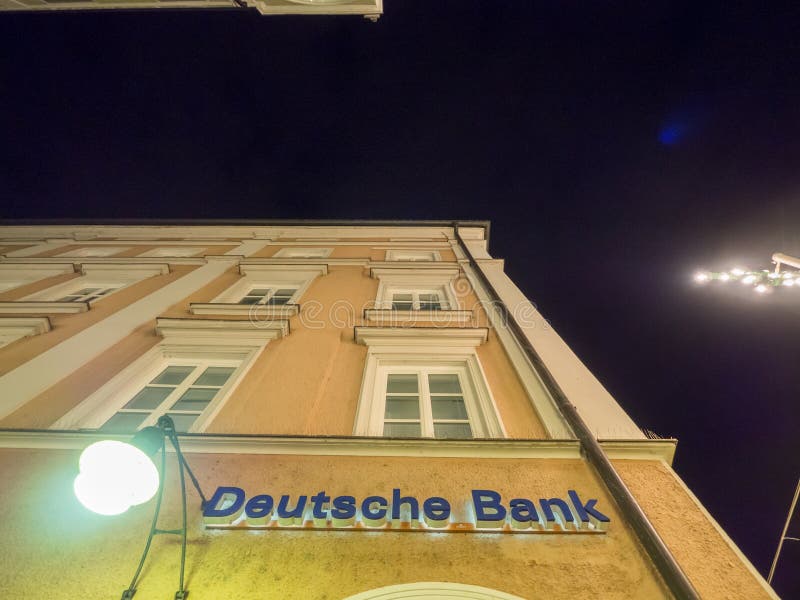 Deutsche Bank at night editorial stock image. Image of copy - 63928789