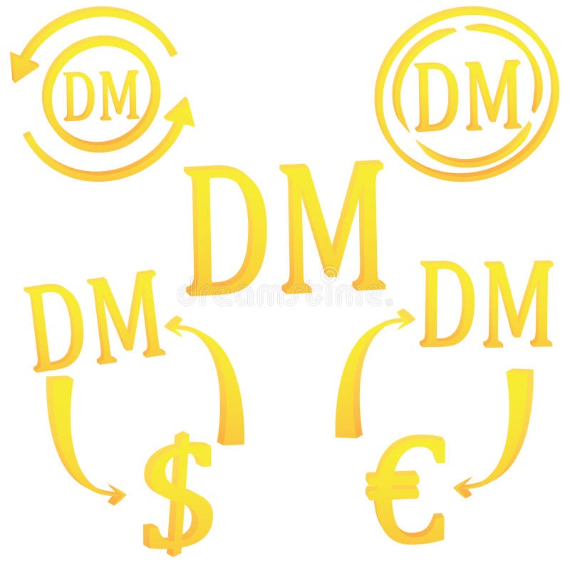 Deutsche Mark Germany Currency Symbol Icon Vector Illustration Stock ...