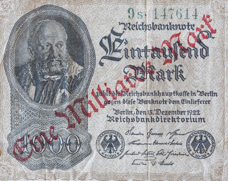 Deutsche Reichsmark Bill , Historic Money Stock Photo - Image of ...