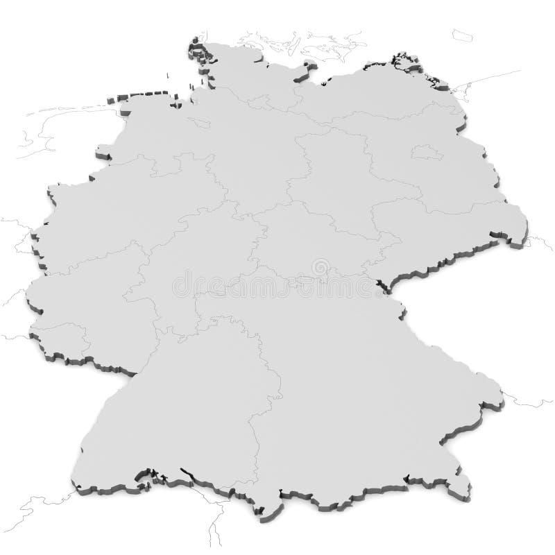 3D Deutschland Weiße Karte Auf Grau Stock Abbildung - Illustration von ...
