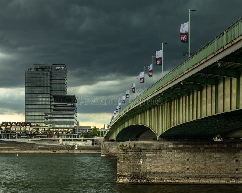Deutzer Bridge Over Rhein River in Cologne (Germany Stock Photo - Image ...