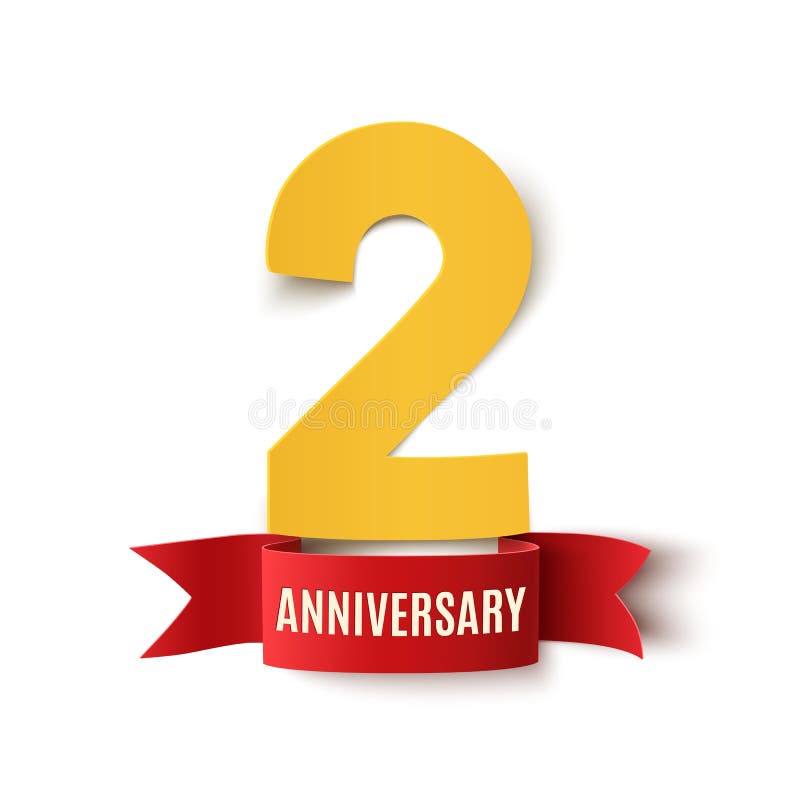 Deux Ans De Conception D'anniversaire Illustration de Vecteur ...